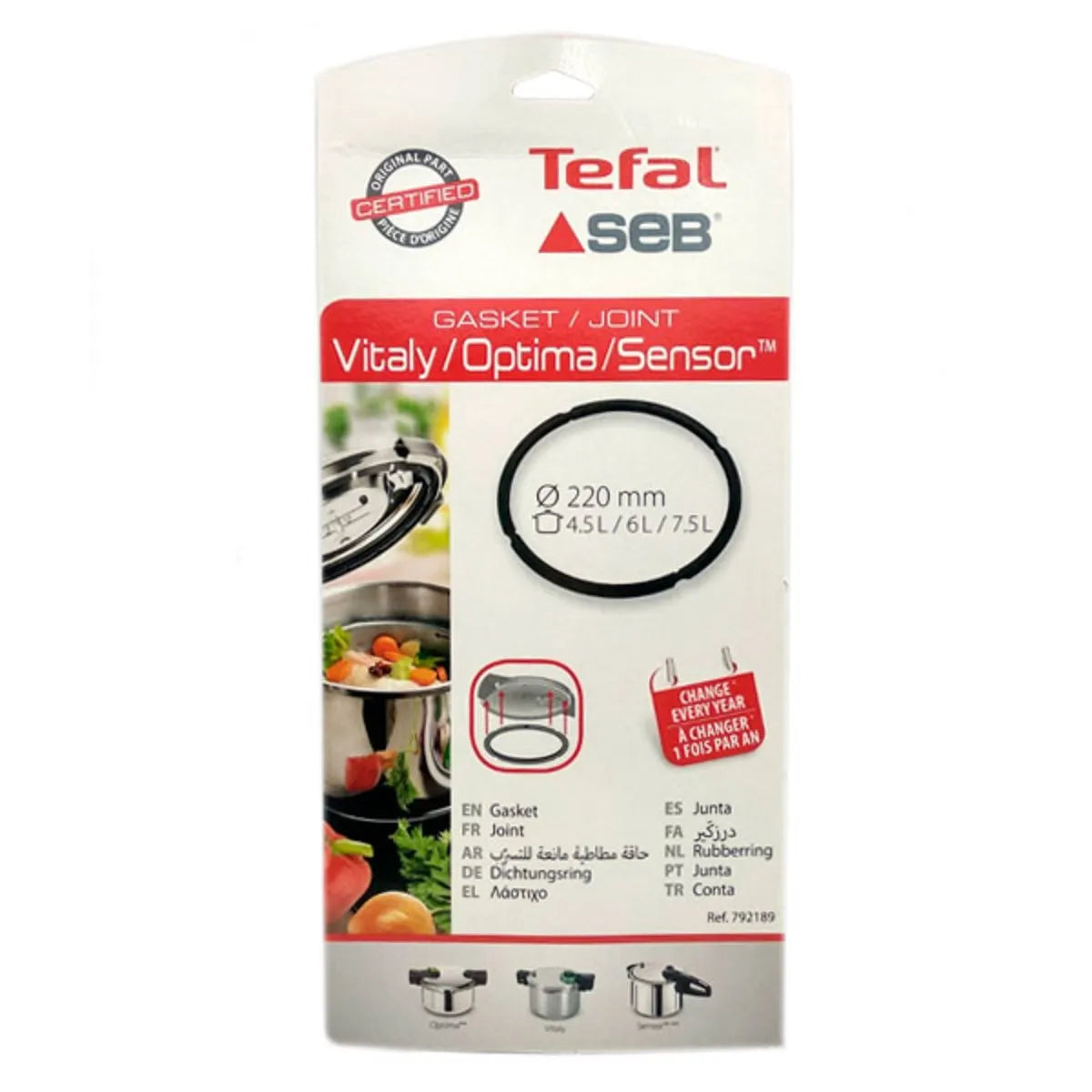 Gummitopf Tefal Sensor 2 Optima 2. 4,5 - 6 L 792189
